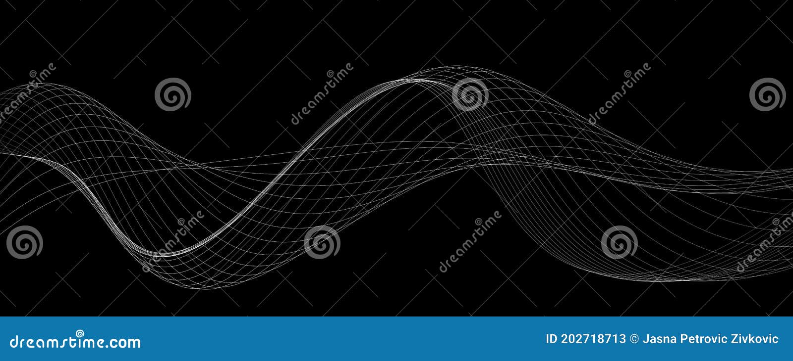 Abstract Black and White Grid Wave Design Stock Illustration ...
