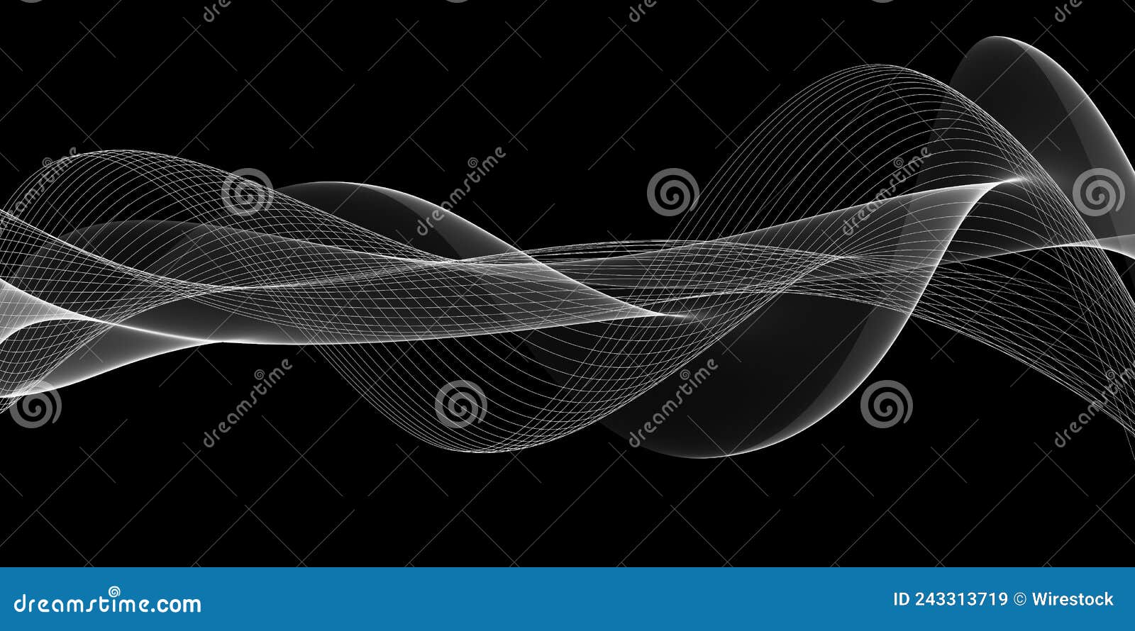 Abstract Black and White Grid Wave Design Stock Illustration ...