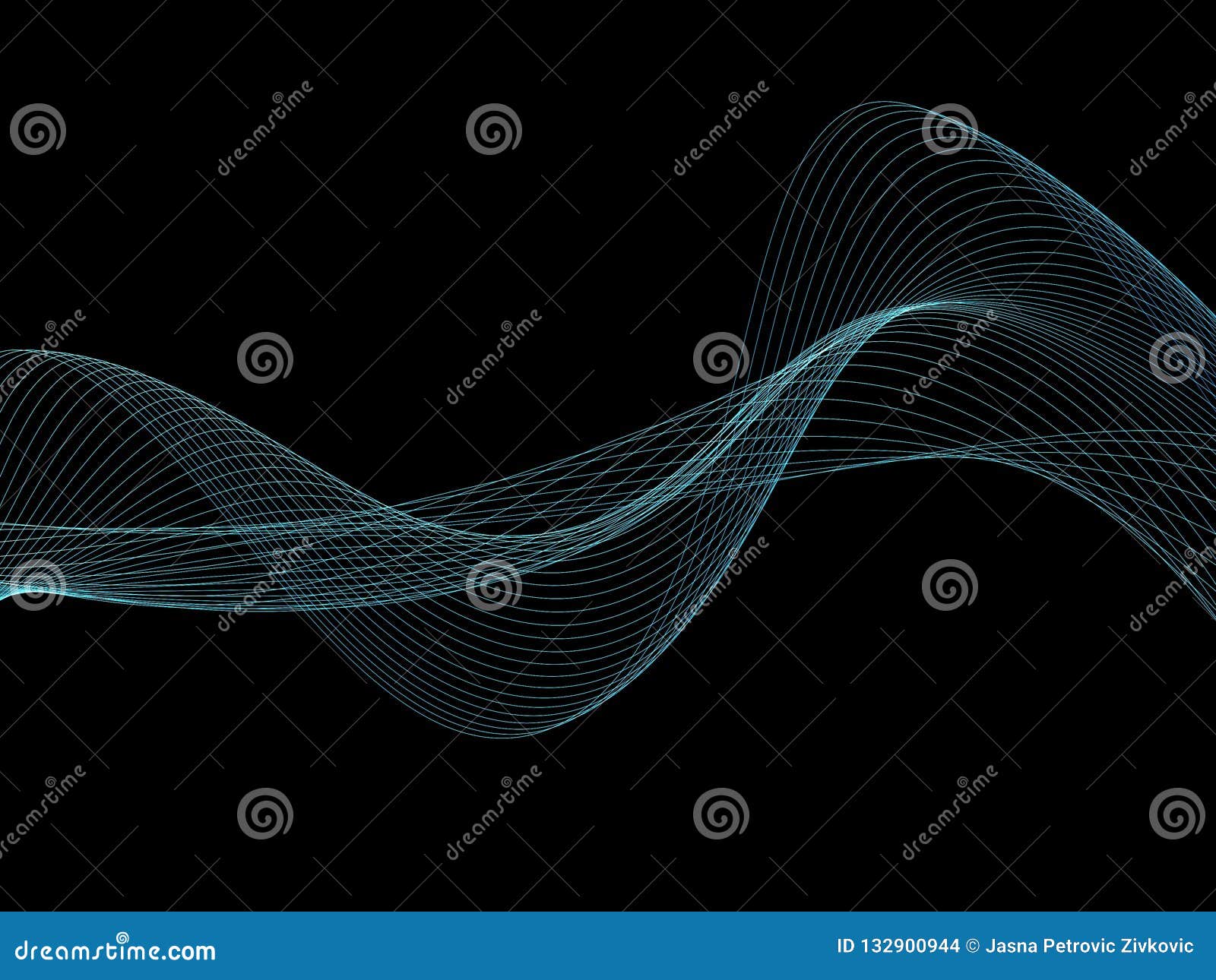 Abstract Blue Flow Wave Background Stock Illustration - Illustration of ...