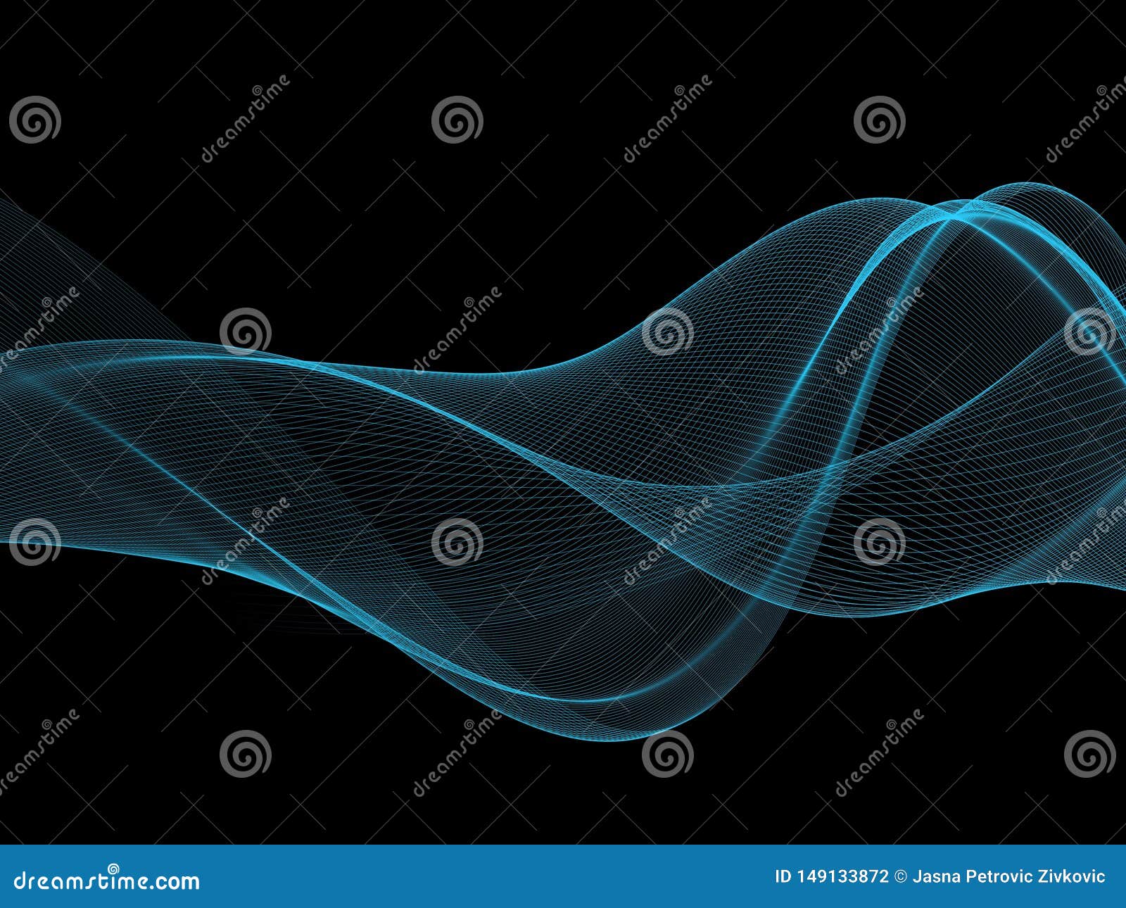 Abstract Blue Flow Wave Background Stock Photo - Image of flow, dark ...