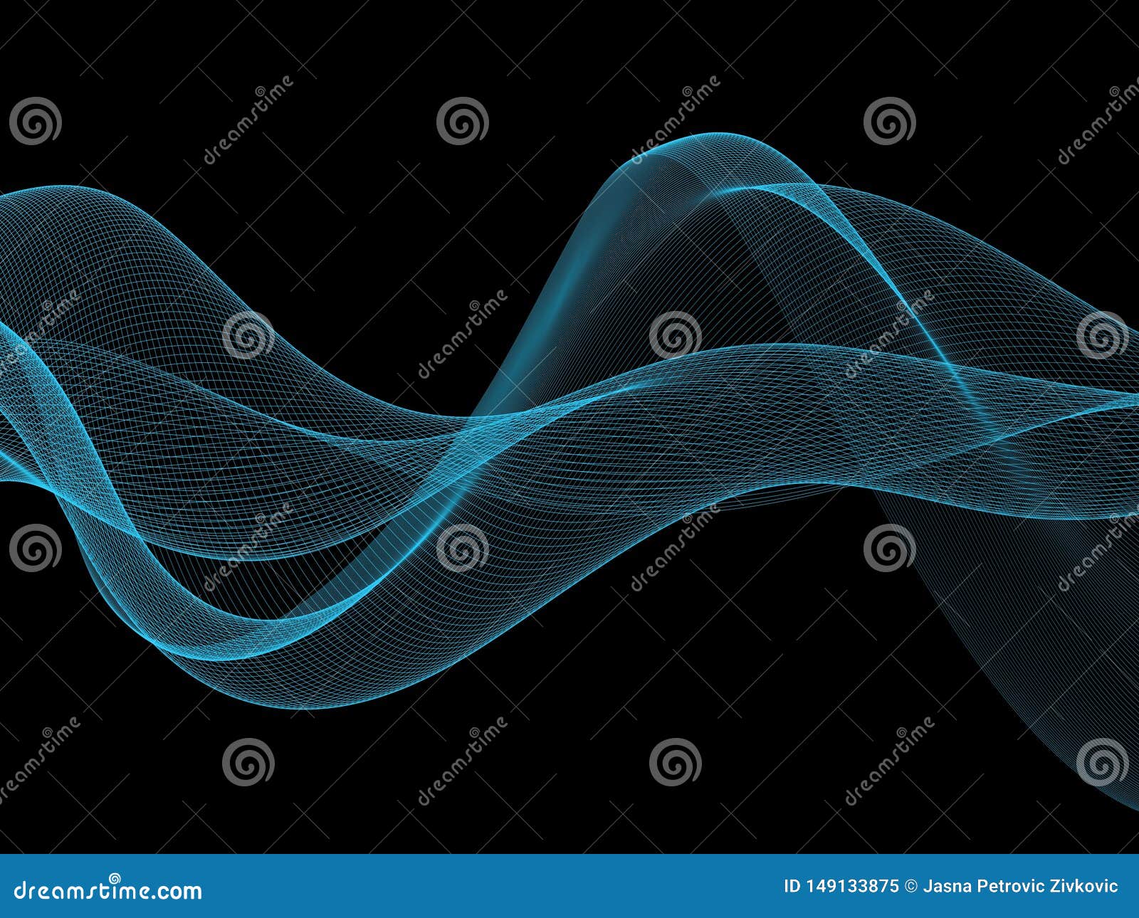 Abstract Blue Flow Wave Background Stock Image - Image of digitally ...