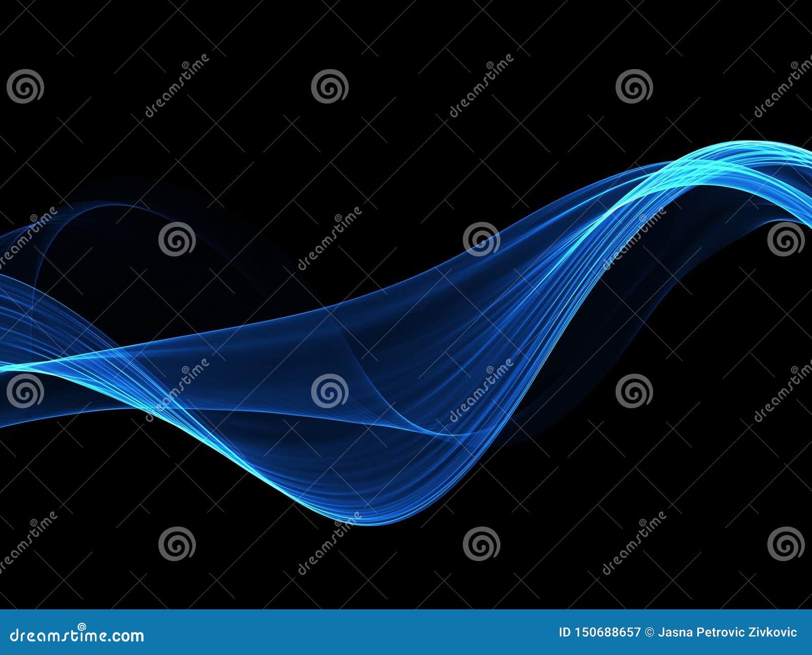 Abstract Blue Flow Wave Background Stock Illustration - Illustration of ...