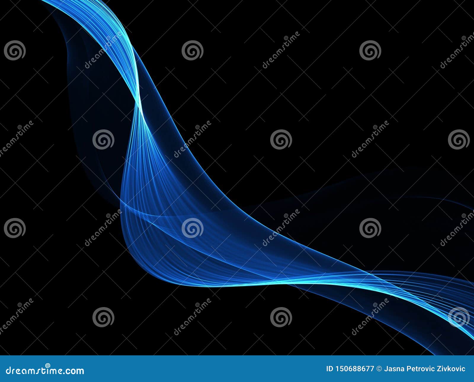 Abstract Blue Flow Wave Background Stock Illustration - Illustration of ...