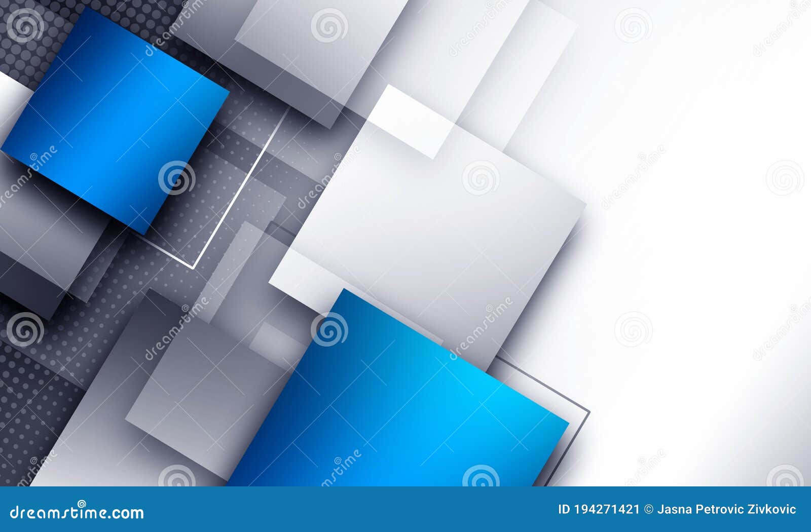 Abstract Blue and Gray Squares Design Background Stock Illustration ...