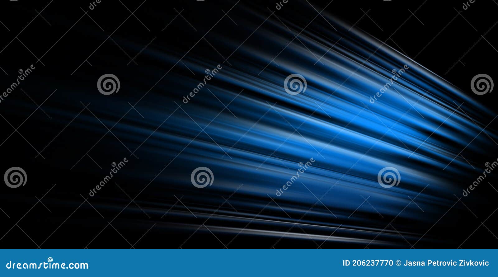 Abstract Blue Light Trails in the Dark, Motion Blur Effect Stock ...