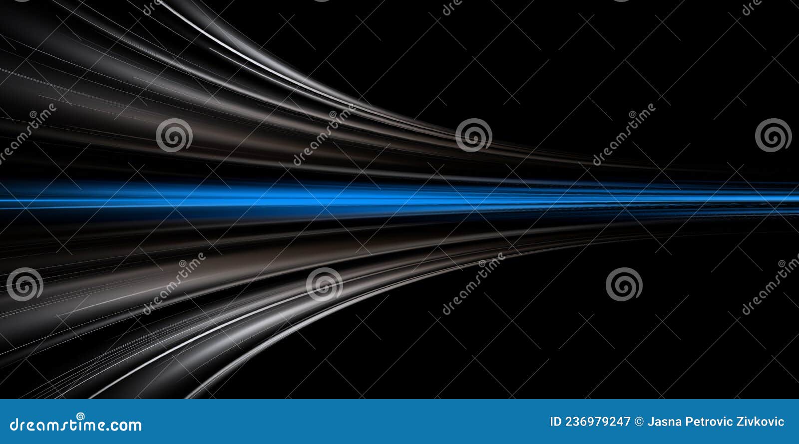 Abstract Blue Light Trails in the Dark, Motion Blur Effect Stock ...