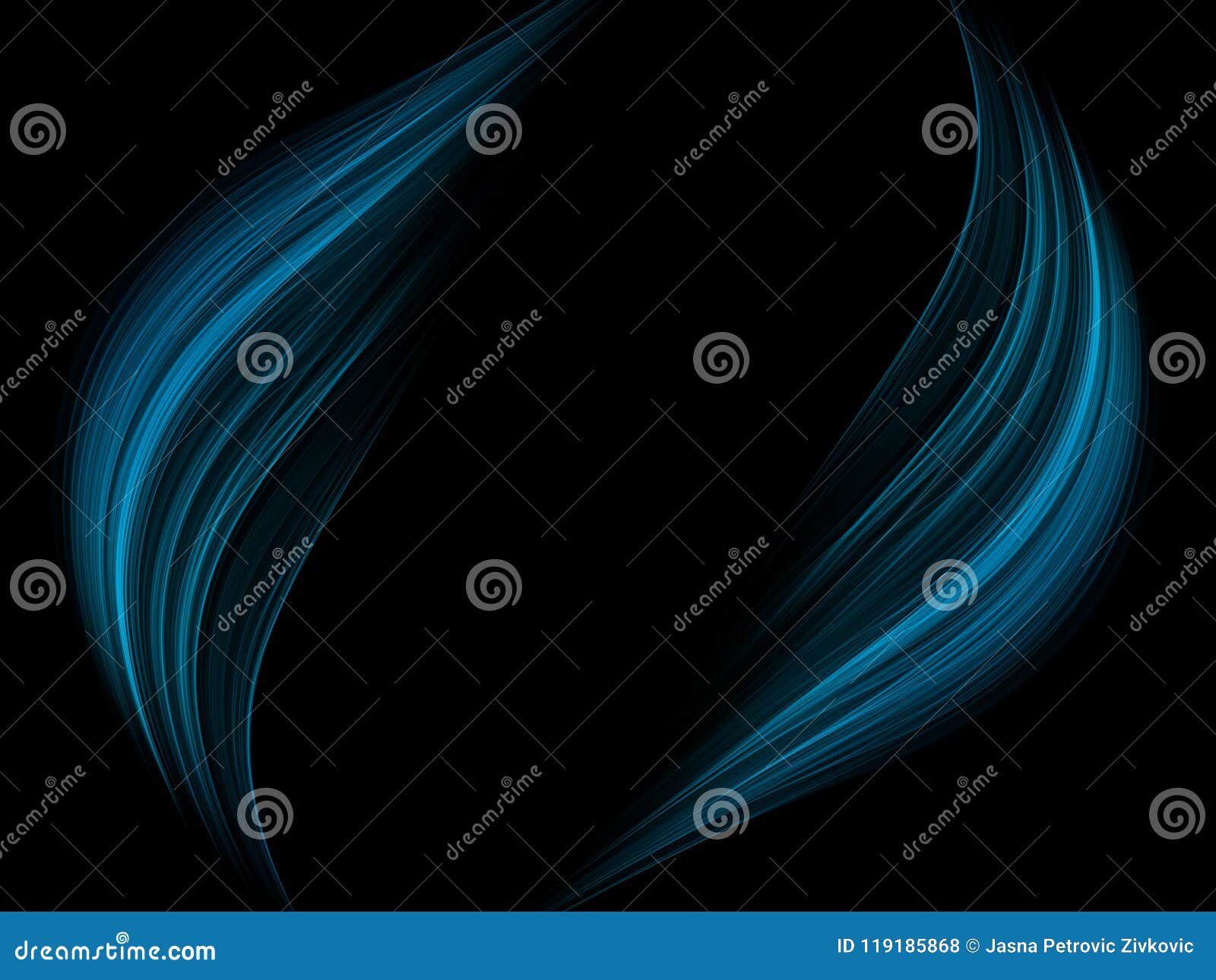 Abstract Blue Wave on Black Background Stock Illustration ...