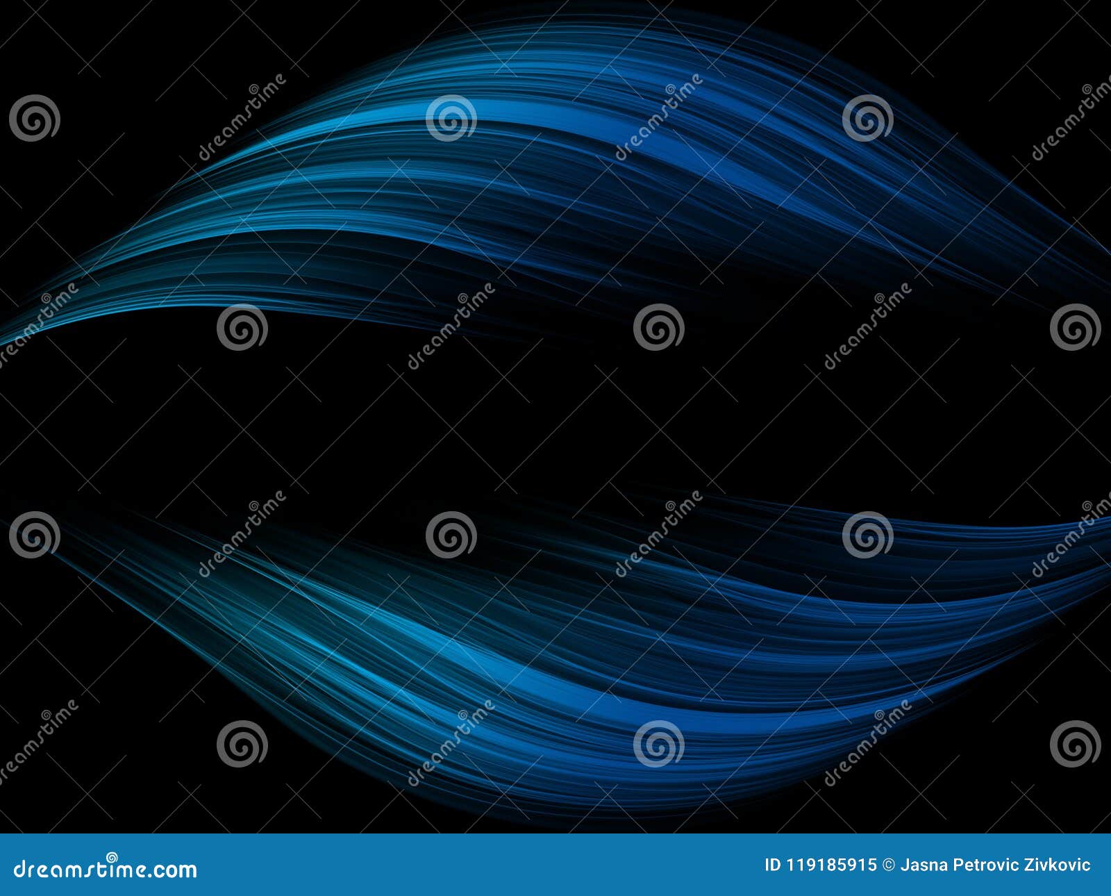 Abstract Blue Wave on Black Background Stock Illustration ...