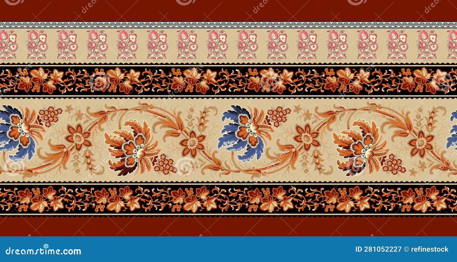 A Beautiful Abstract Border Design for Apparel Print Stock Image ...