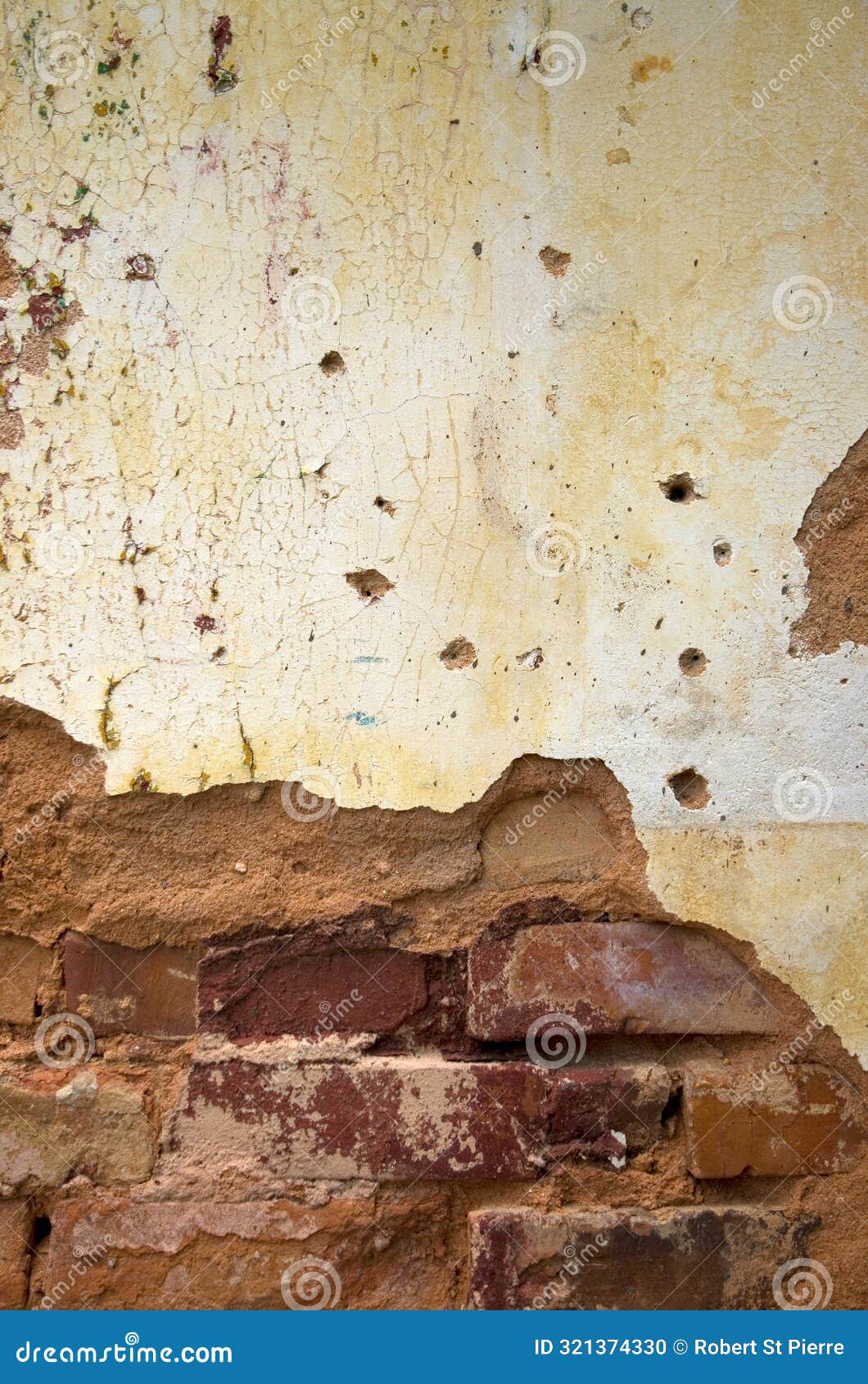 Beautiful Abstract Brick and Plaster Wall in Old American Town Stock ...