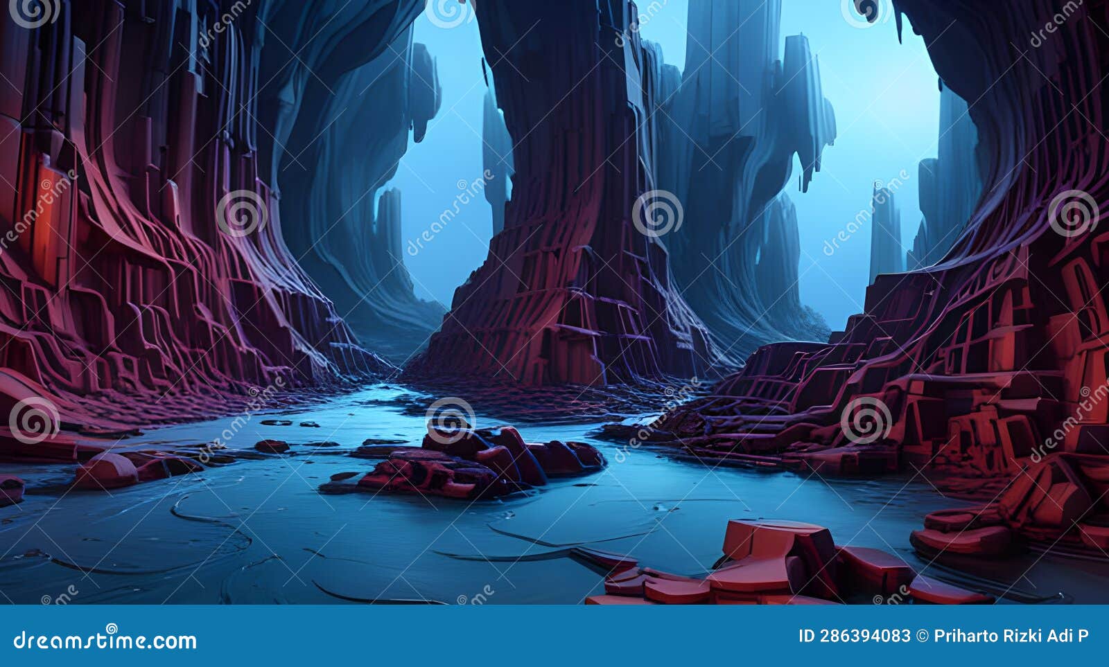 Beautiful Abstract Cave Background. Inside View Stock Illustration ...