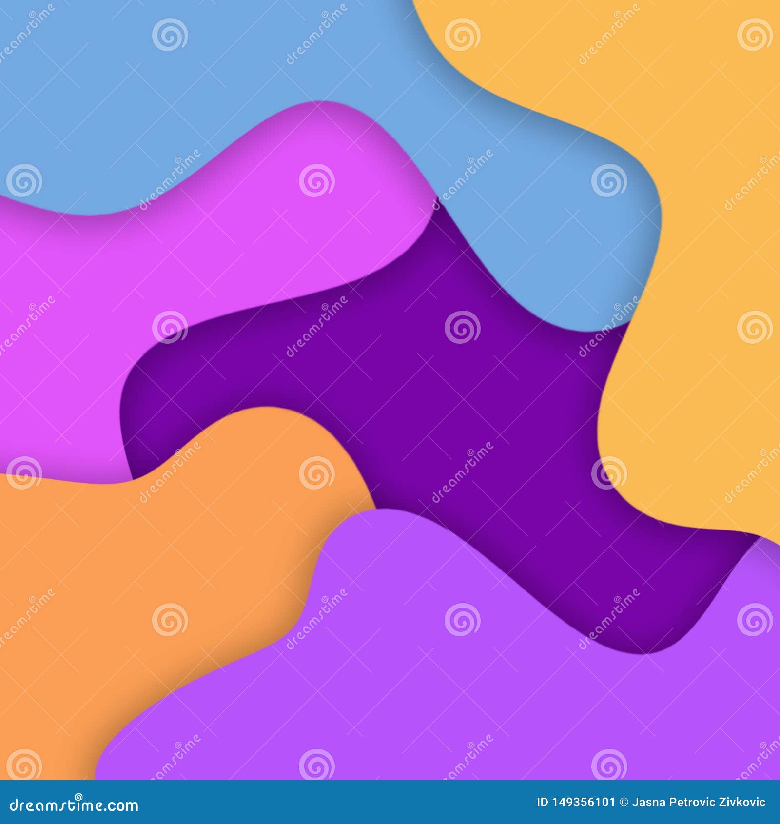 Abstract Color Blobs Background with Shadow Stock Illustration ...