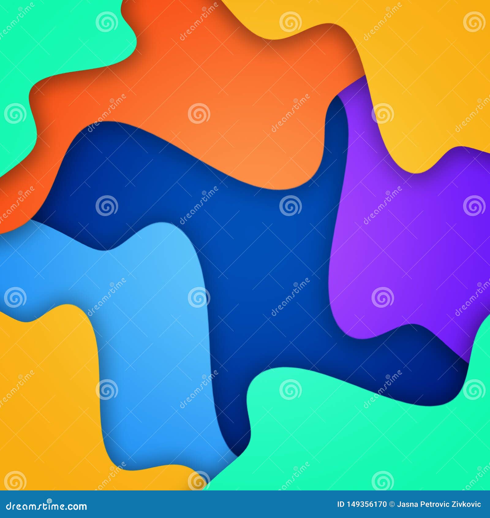 Abstract Color Blobs Background With Shadow Stock Illustration Illustration Of Horizontal