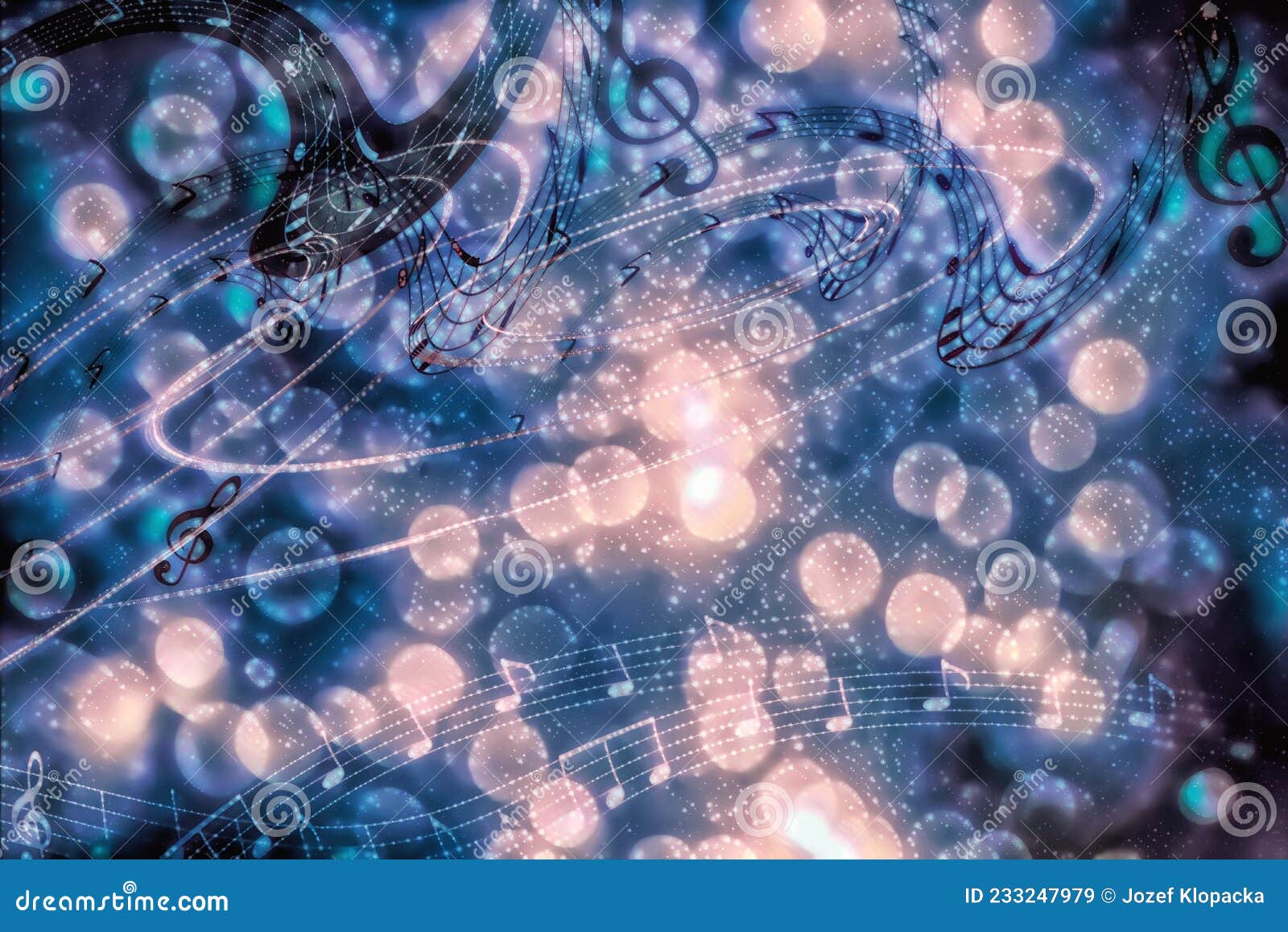 Beautiful Abstract Colorful Collage with Music Notes. Stock Image ...