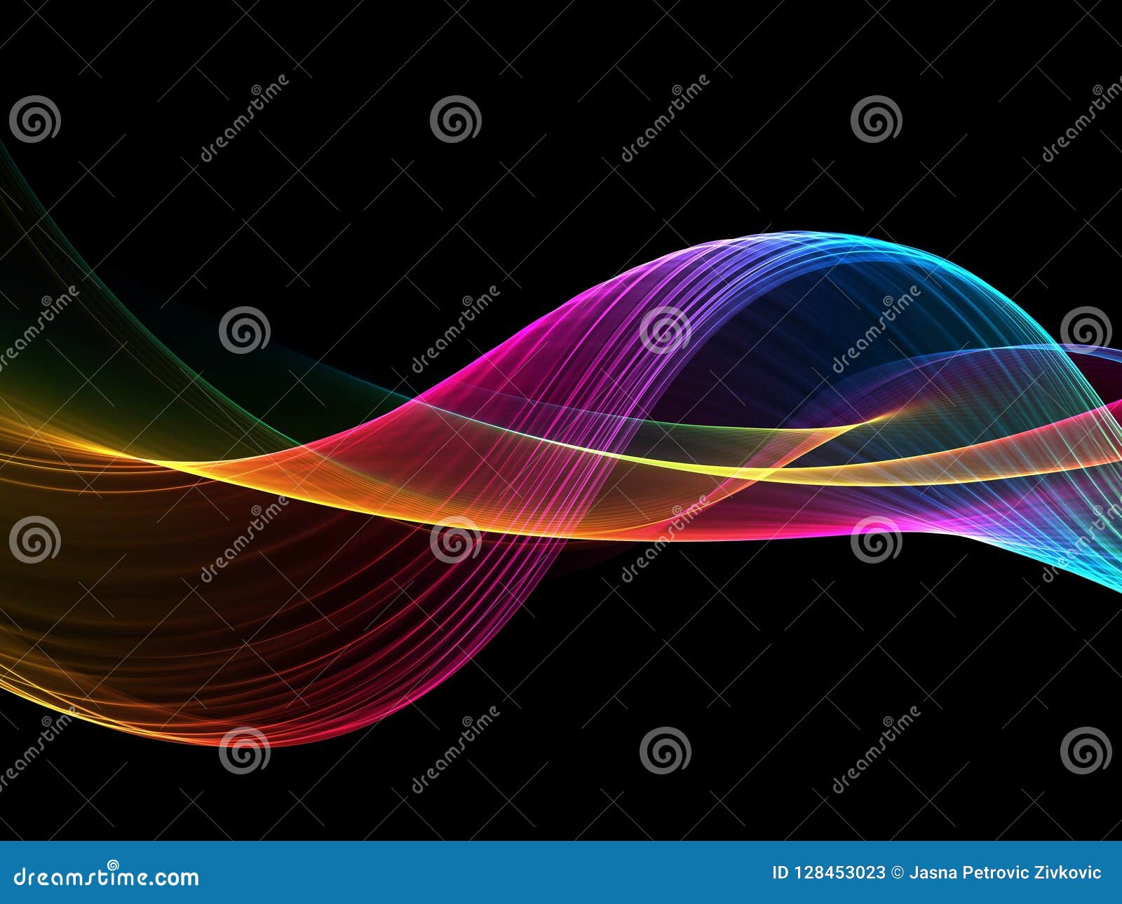 Abstract Colorful Flow Wave Background Stock Illustration ...