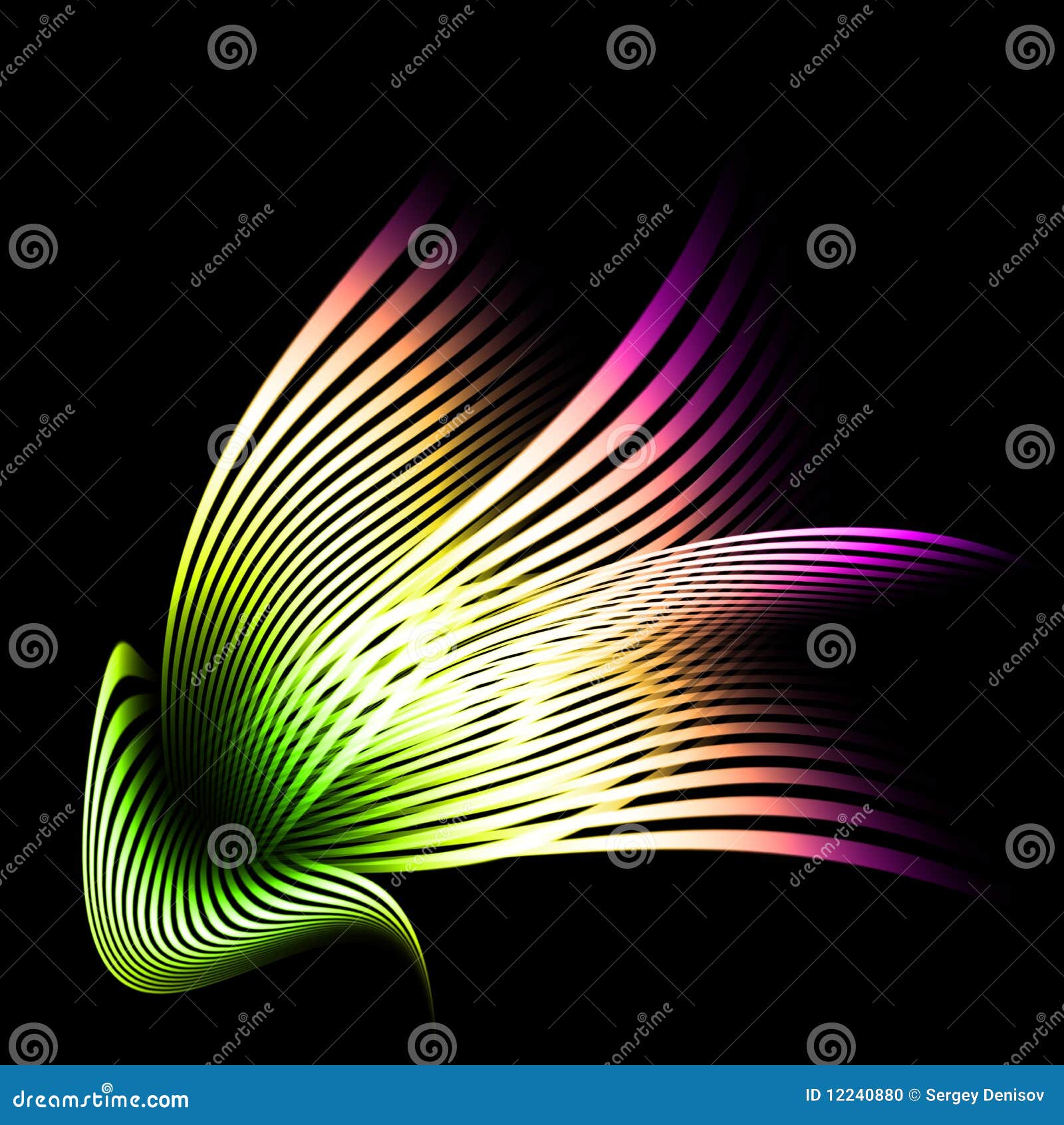 Beautiful Abstract Composition of Curved Bands Stock Illustration ...