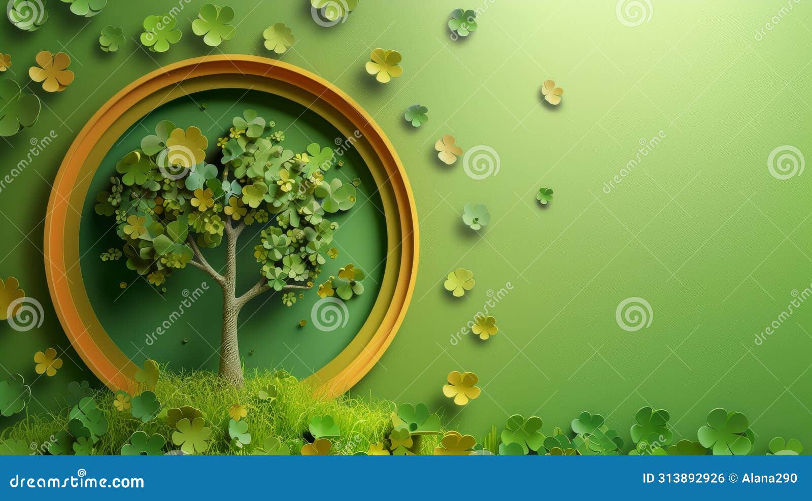 Beautiful Abstract 3d Cartoon Tree with Border Frame Stock Illustration ...