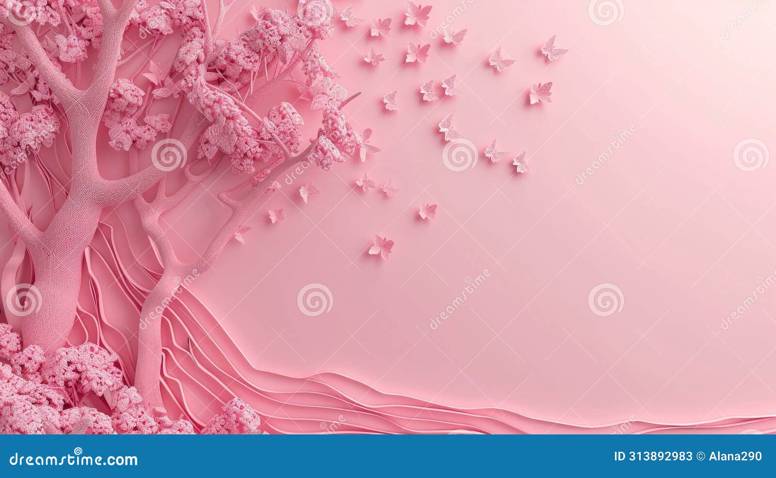 Beautiful Abstract 3d Cartoon Tree with Border Frame Stock Illustration ...