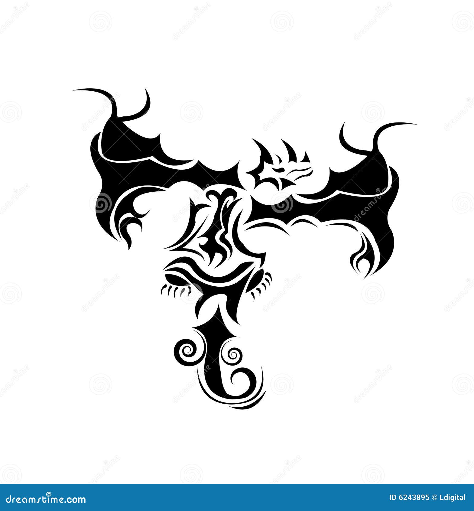 A Beautiful Abstract Dragon Tattoo Design Stock Vector - Illustration ...