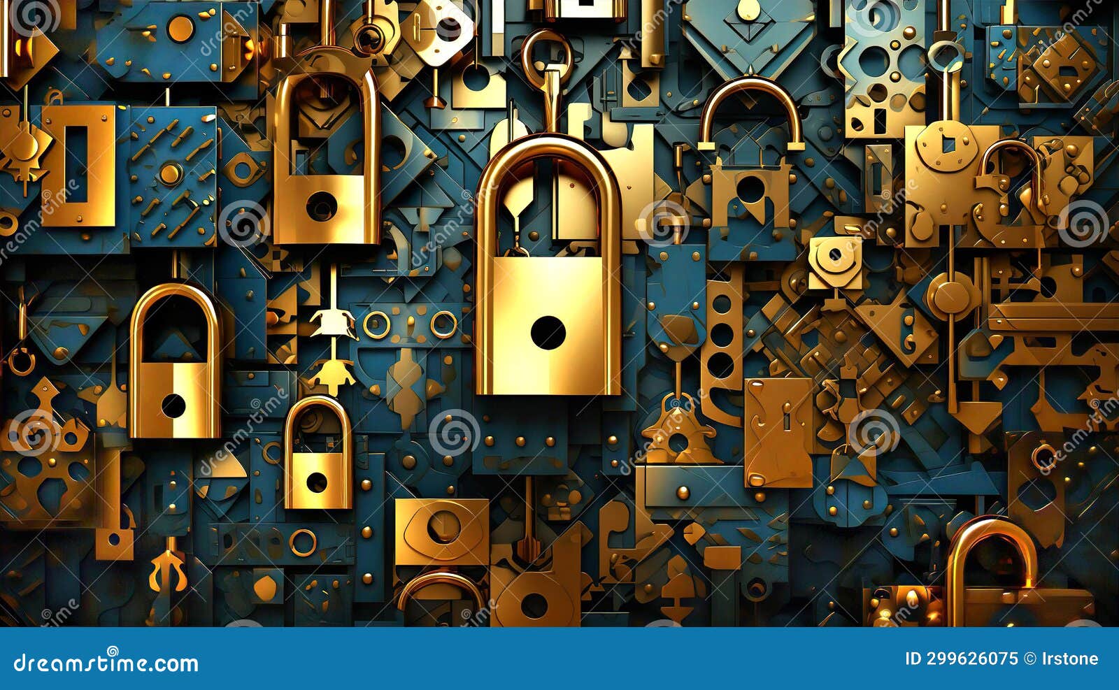 Gold Locks Combination. Realistic Rotating Secret Unlock Code Font ...