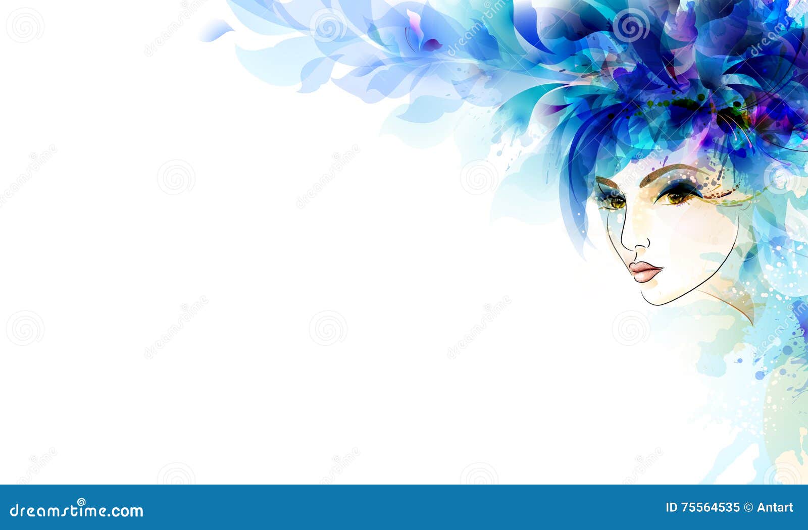 Beautiful abstract face stock vector. Illustration of cosmetic - 75564535