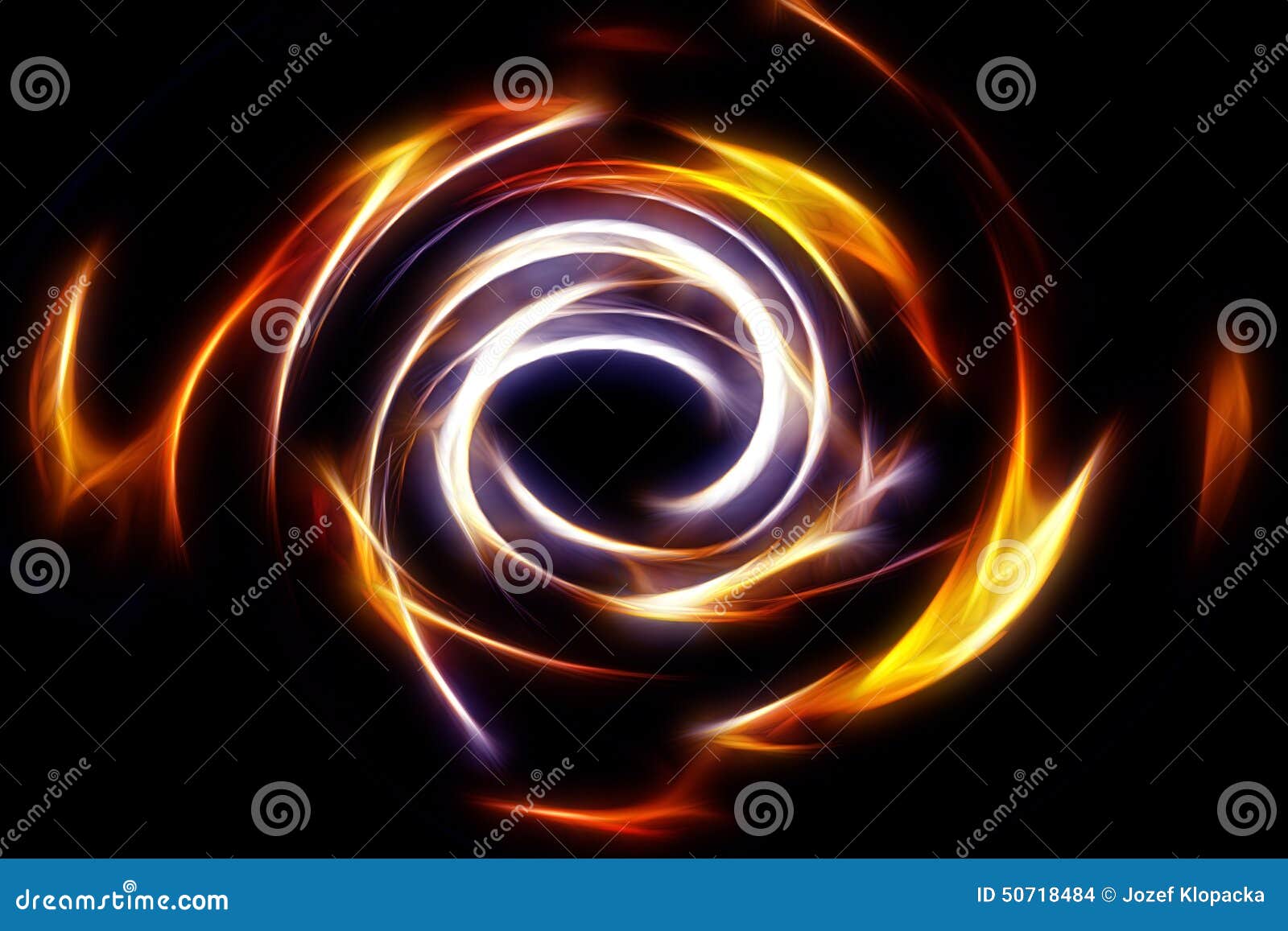 Beautiful Abstract Fire Circle on a Black Background. Stock Photo ...