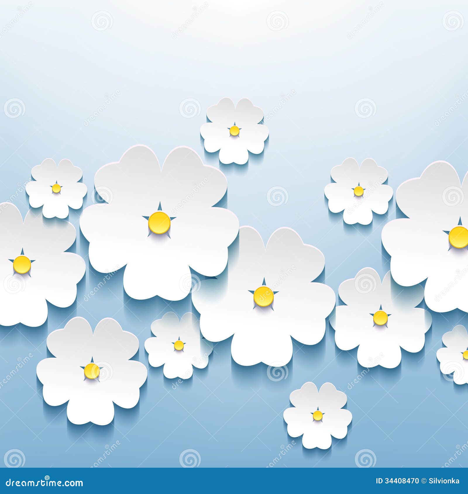 Beautiful Abstract Floral Background with 3d Flowe Stock Vector ...