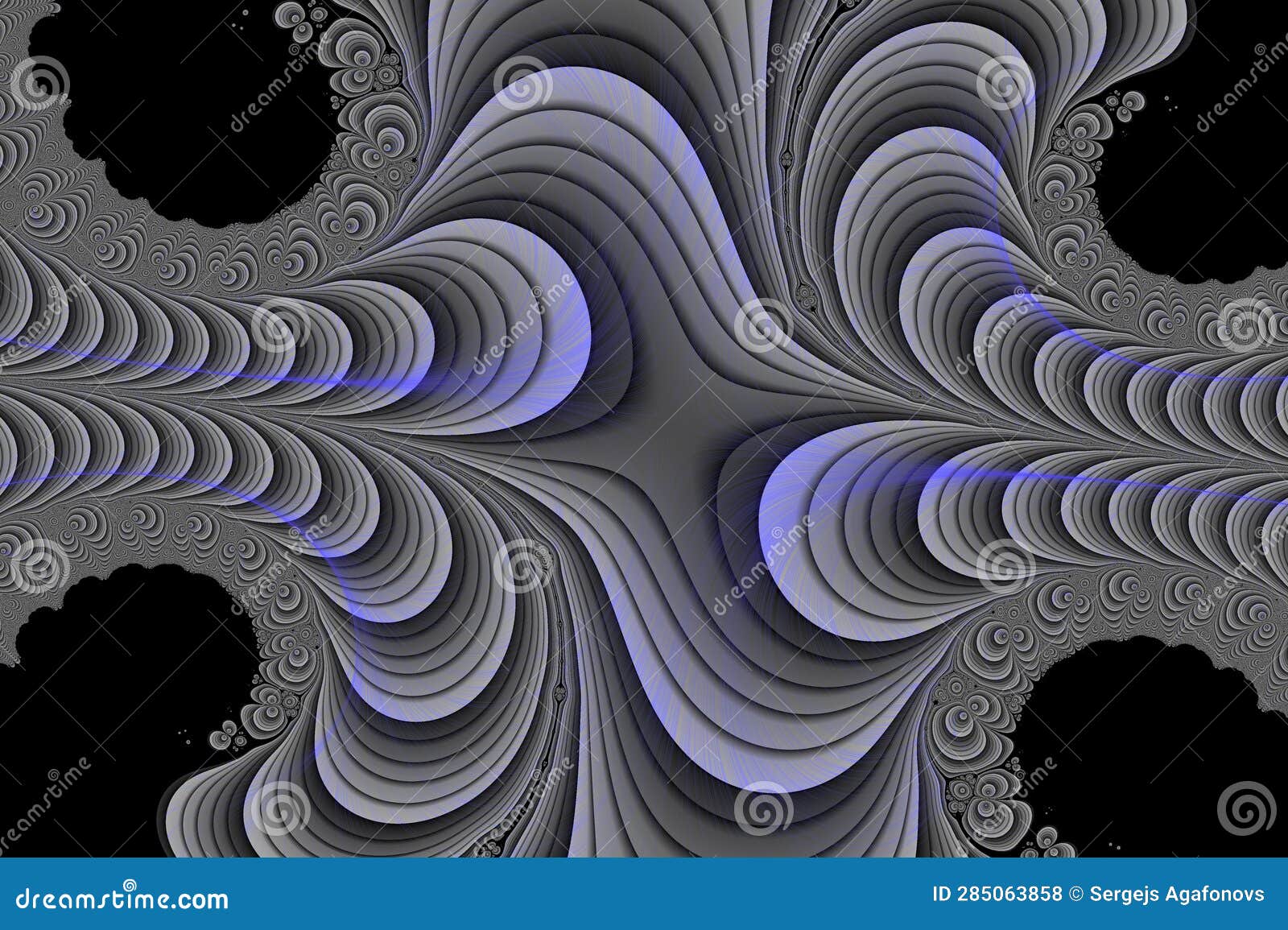 Beautiful Abstract Fractal Background in Blue and Gray. Stock ...