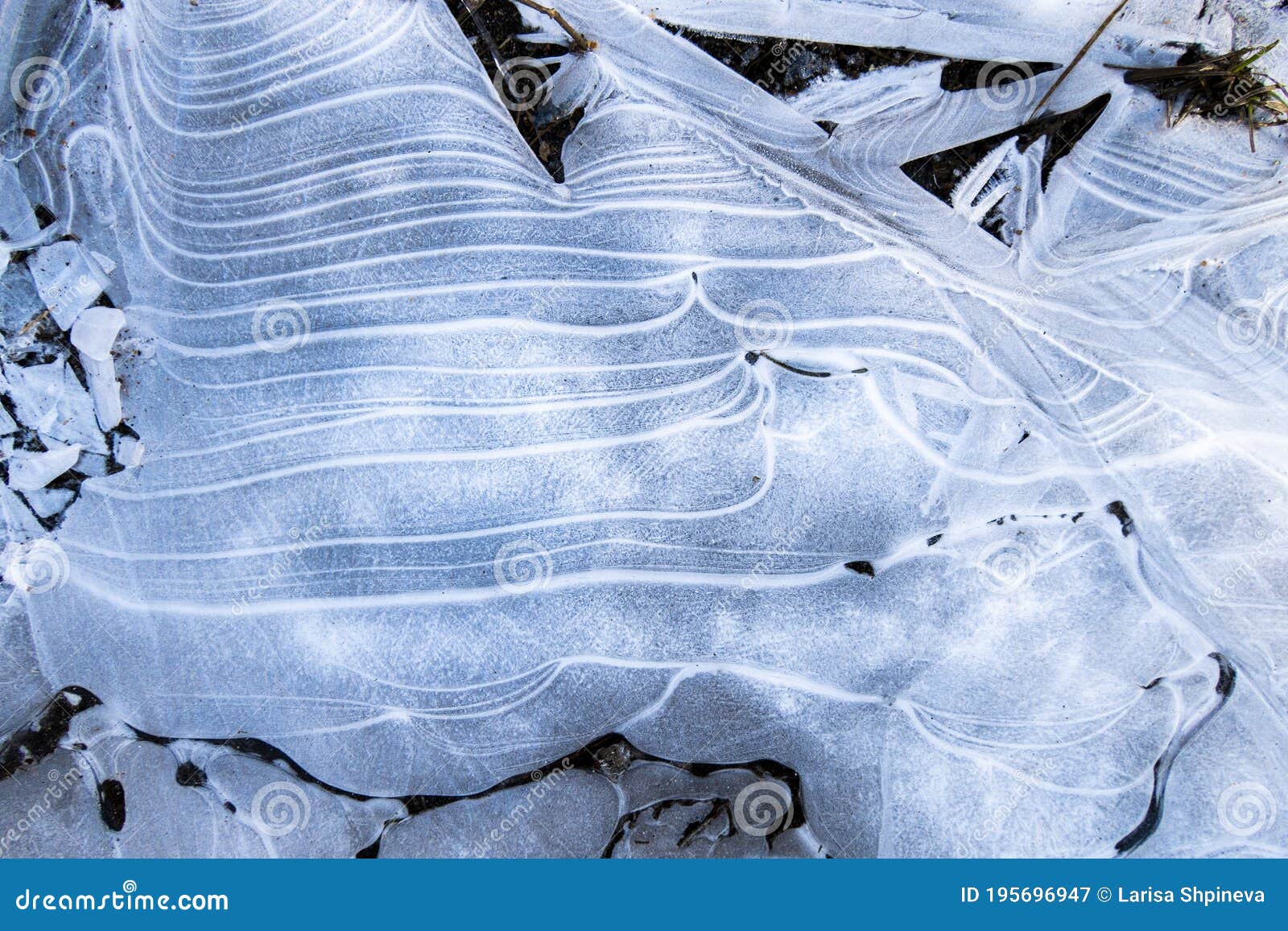 Beautiful Abstract Icy Background. Natural Texture of Light Blue Ice ...