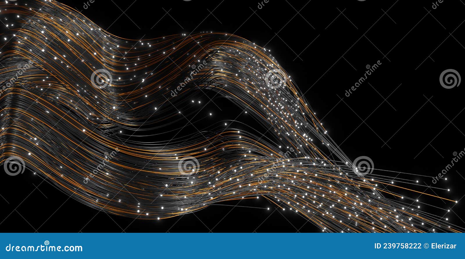 Beautiful Abstract Lines on a Black Background. Modern Technological ...