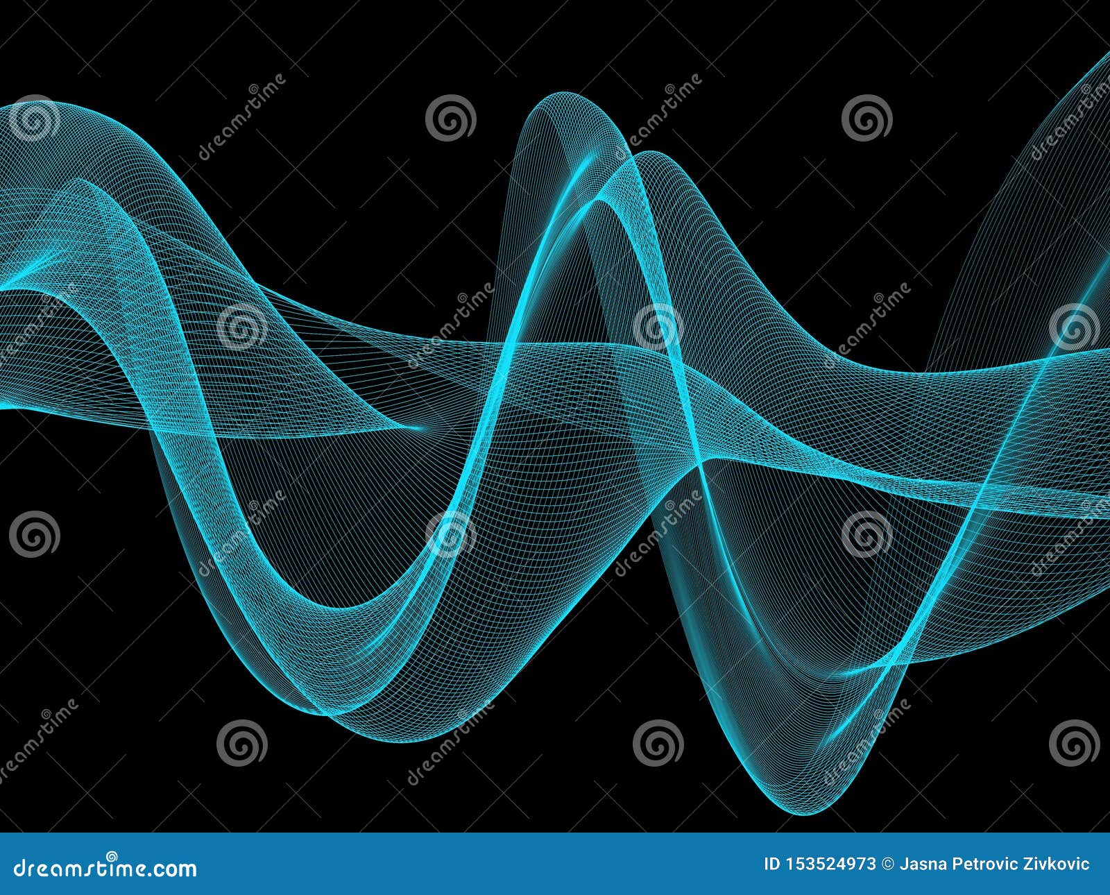 Abstract Neon Blue Flow Grid Wave Background Stock Illustration ...
