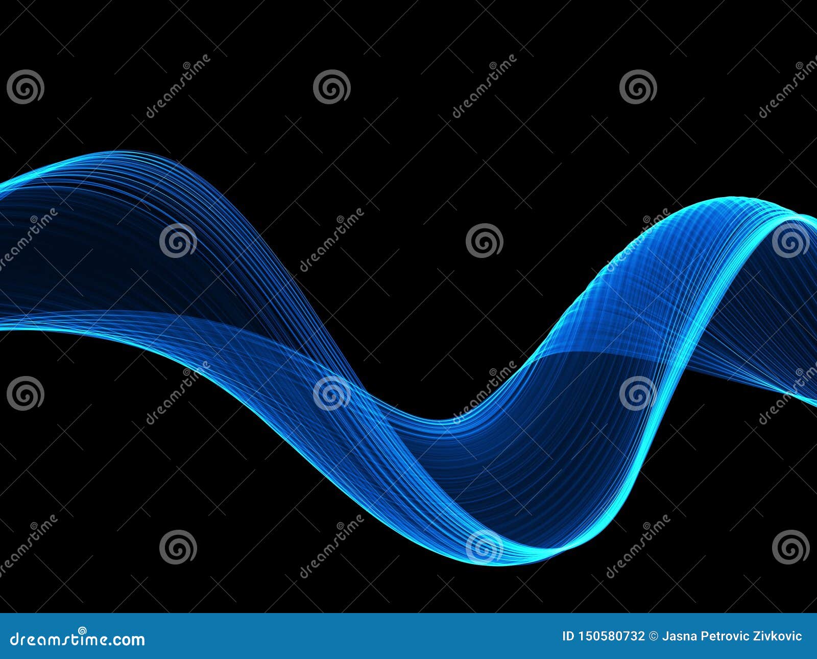 Abstract Neon Blue Flow Wave Background Stock Illustration ...