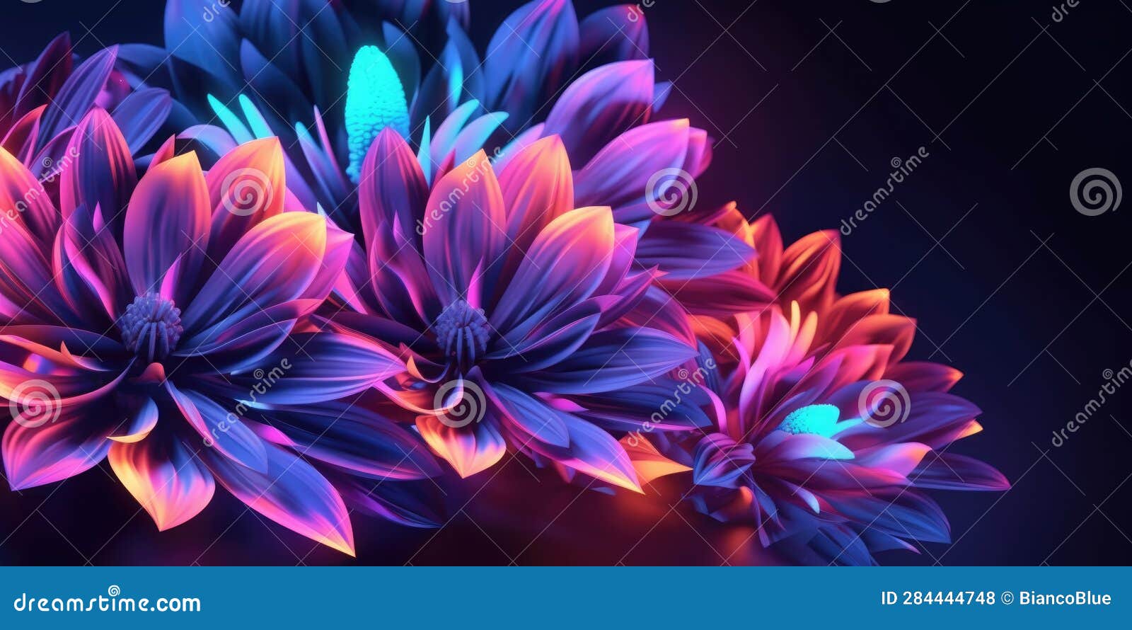Beautiful Abstract Neon Light Floral Design Background. Generative AI ...