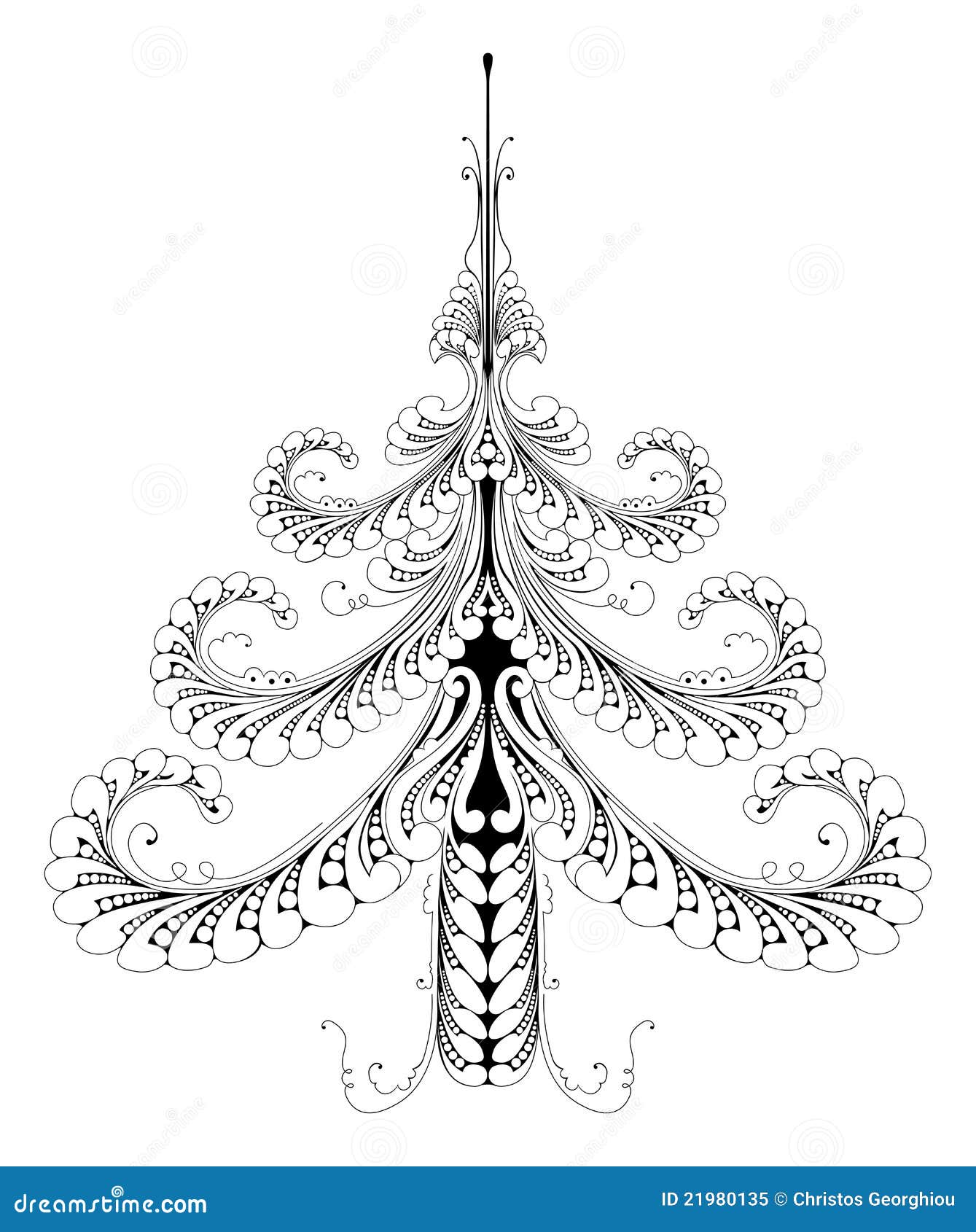 Beautiful Abstract Pattern Christmas Tree Stock Vector - Illustration ...