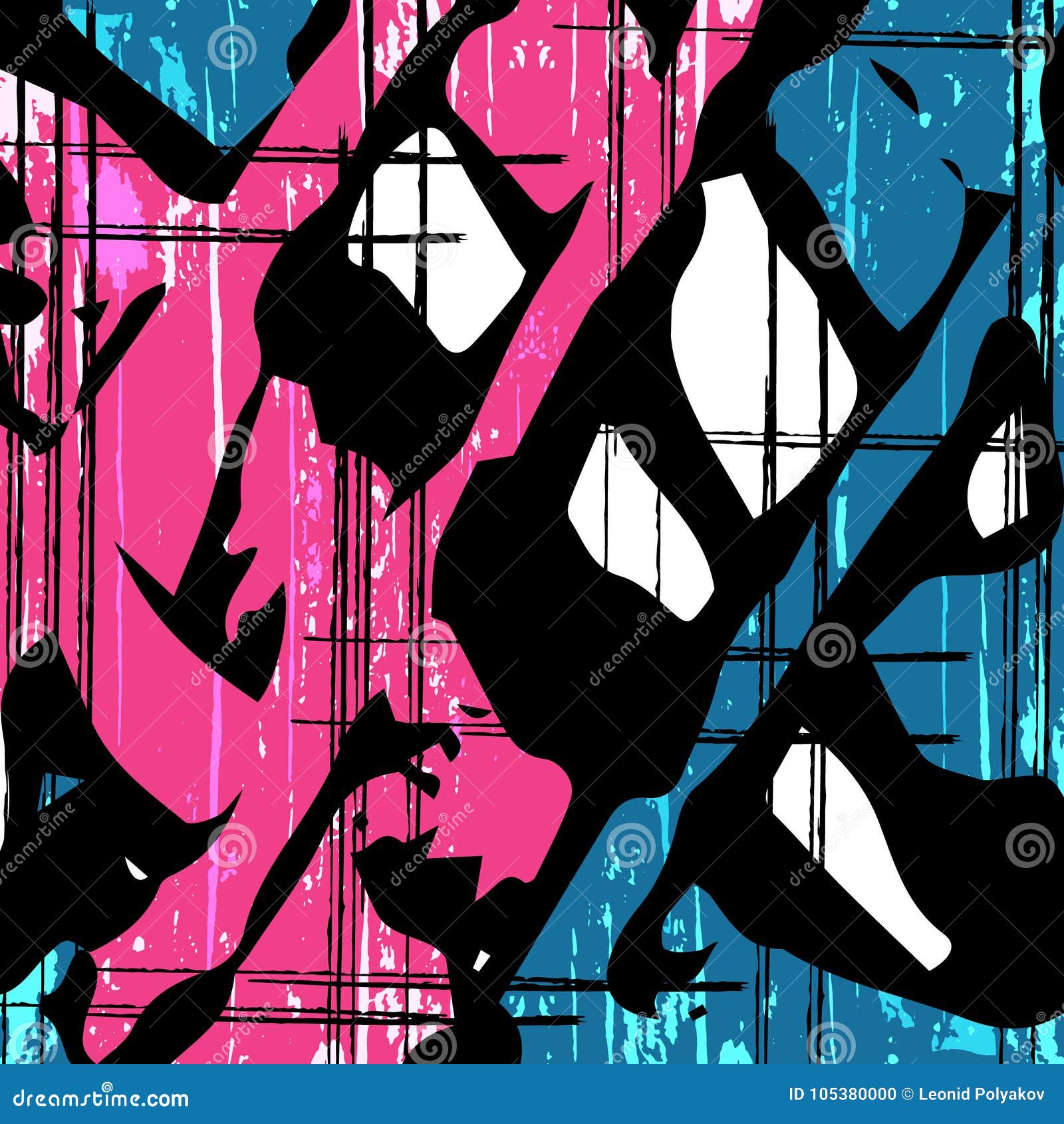 Beautiful Abstract Pattern Psychedelic Graffiti Stock Vector ...