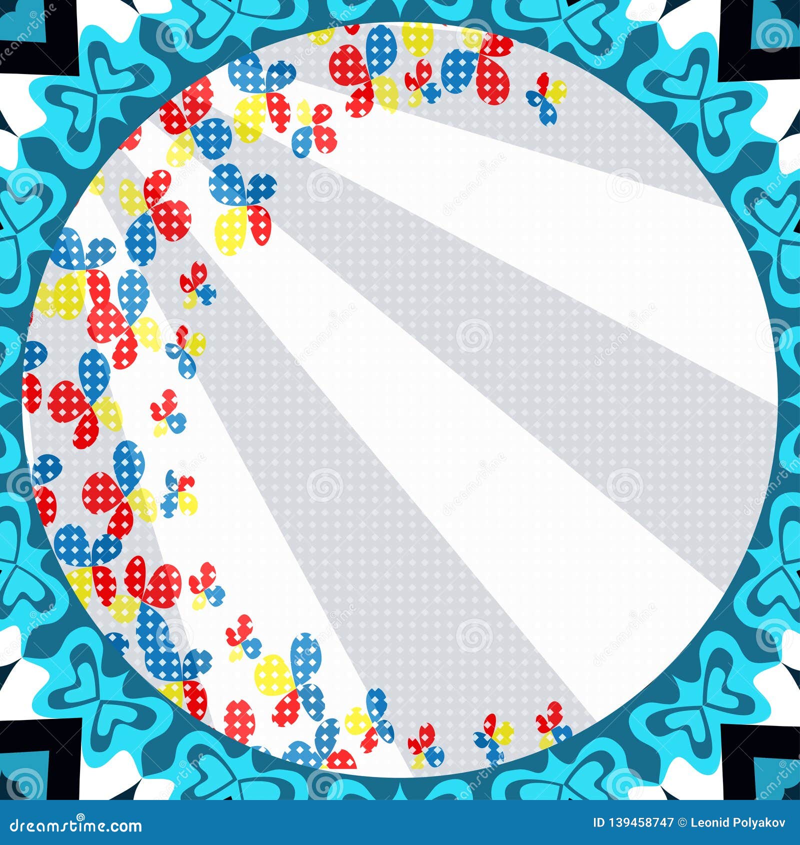 Beautiful Abstract Photo Frame with Flowers Illustration Stock ...