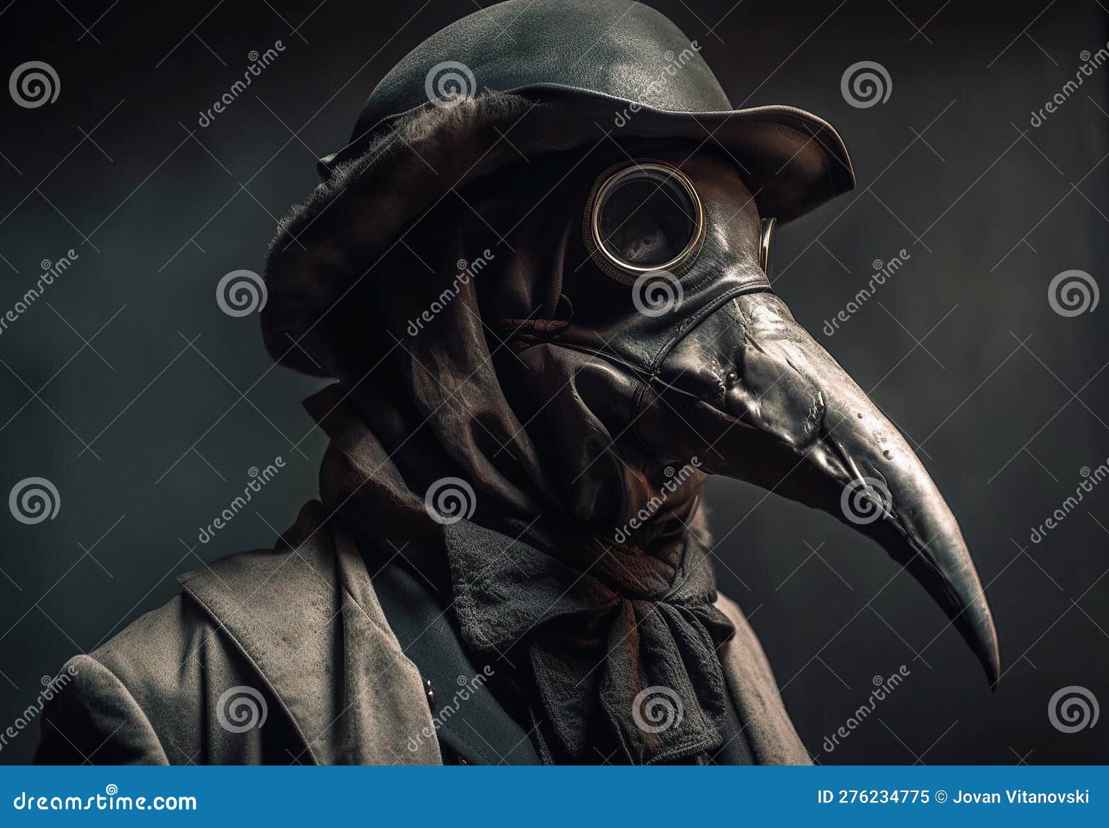 Beautiful Abstract Plague Doctor Background Created By Generative Ai Stock Illustration