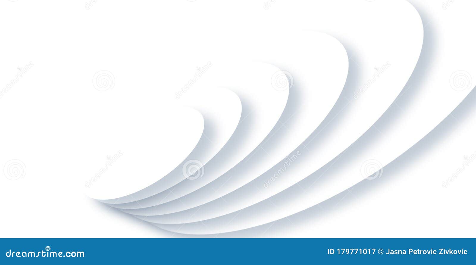 Abstract Ripple Effect on White Background. Circle Shape with Shadow in ...