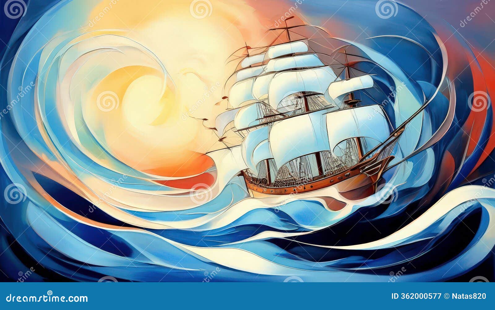 .Abstract Zen Seascape Background. Nordic Surreal Scenery With ...