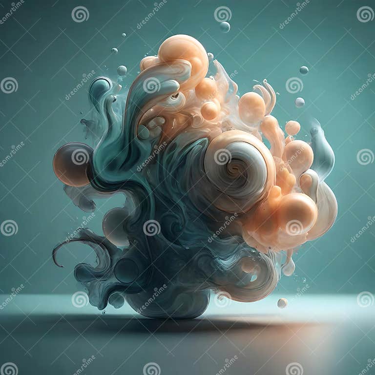 Abstract Shape Fluid Motion - Ai Generated Image Stock Illustration ...