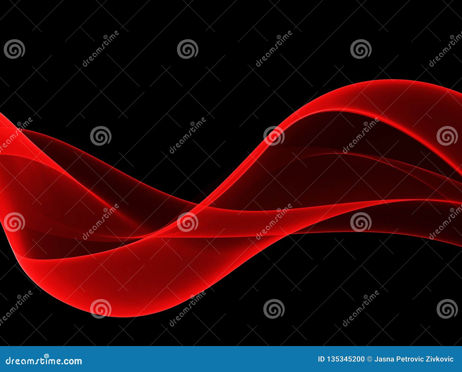 Abstract Shiny Color Red Wave Design Element Stock Illustration ...
