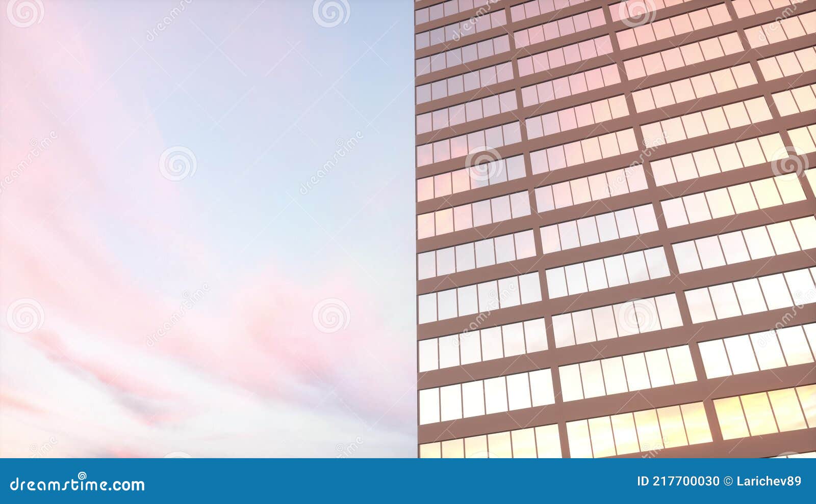 Abstract Skyscraper Web Banner With Polygons On Orange Blue Gradient ...