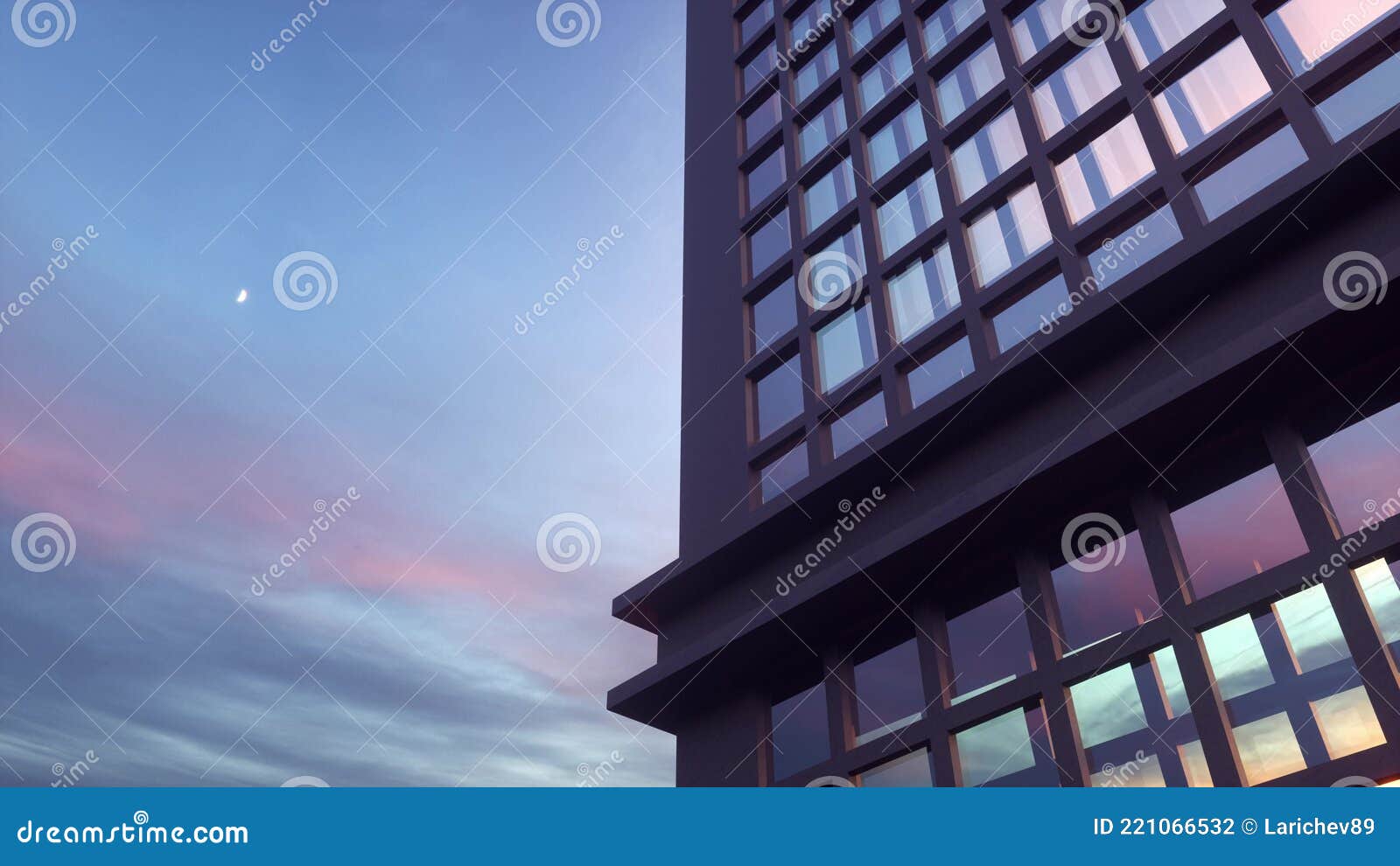 Abstract Skyscraper Web Banner With Polygons On Orange Blue Gradient ...