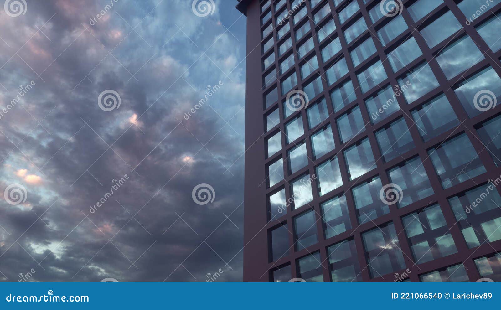 Abstract Skyscraper Web Banner With Polygons On Orange Blue Gradient ...