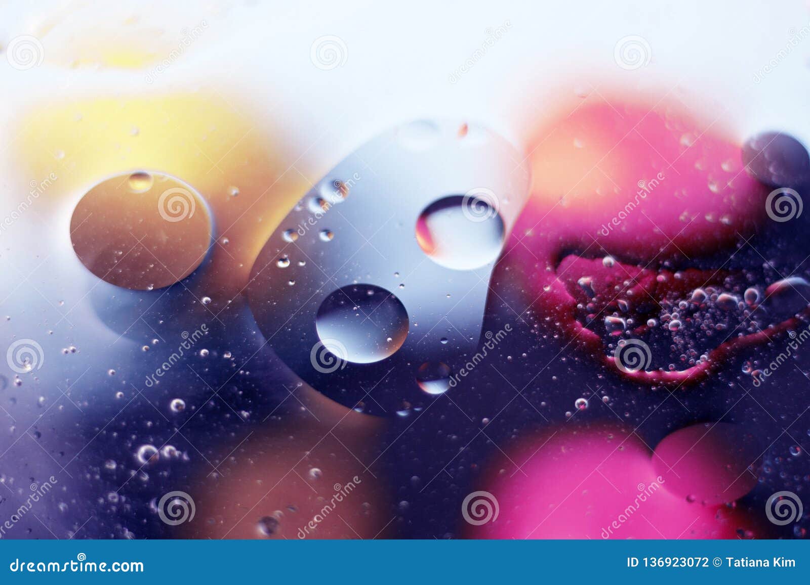 Beautiful Abstract Space Background, Mixed Drops and Water and Oil ...