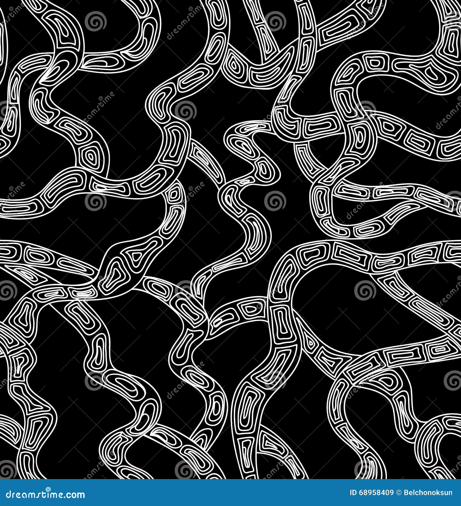 Beautiful Abstract Vector Seamless Pattern with Figured Crossing Lines ...