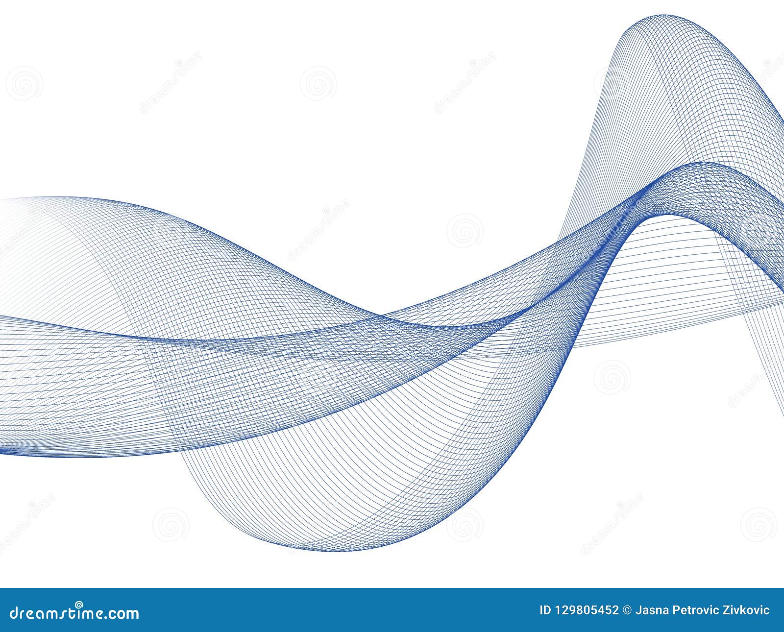 Abstract Grid Wave Background, Blue Wavy Stock Illustration ...