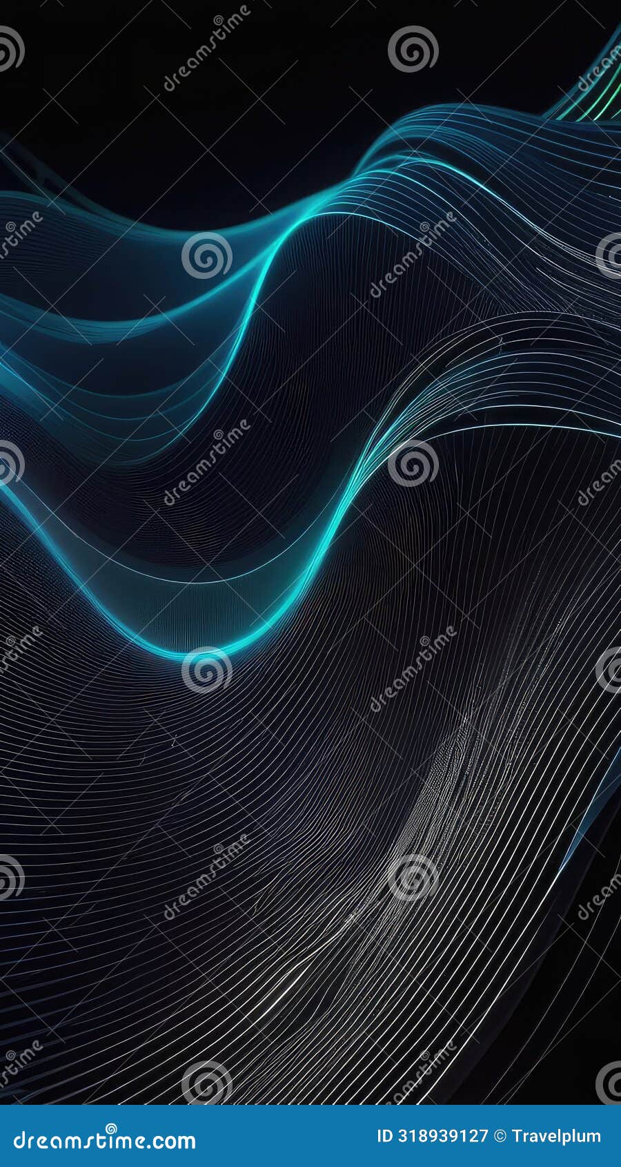 Beautiful Abstract Wave Background with Digital Effect, Waves of Blue ...