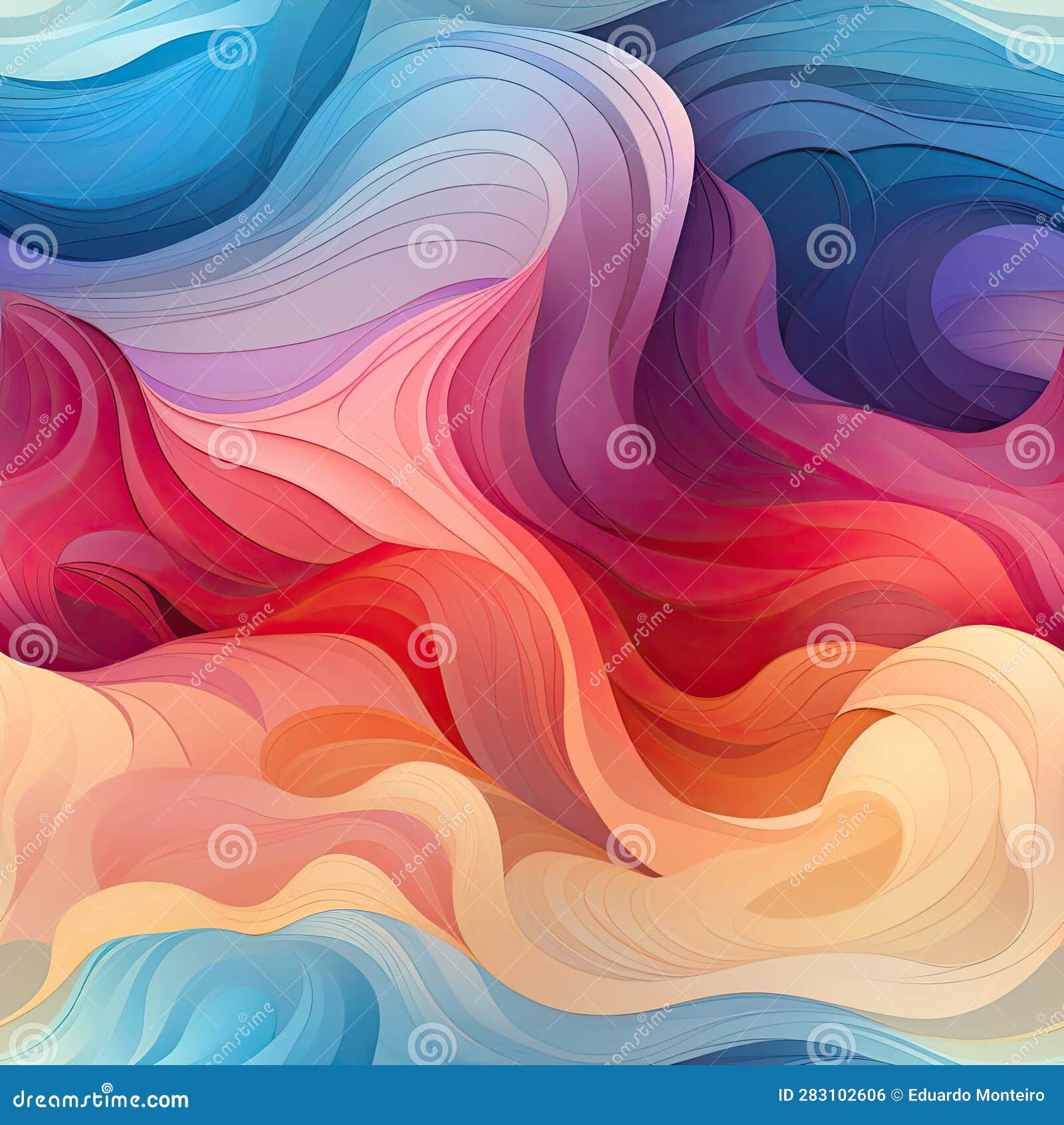 Beautiful Abstract Wave of Colors in Vibrant Illustrations (tiled ...