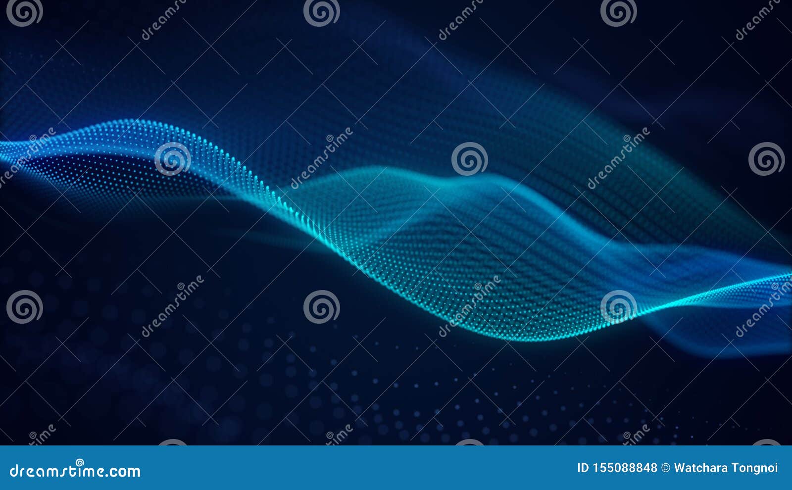 Beautiful Abstract Wave Technology Background with Blue Light Digital ...